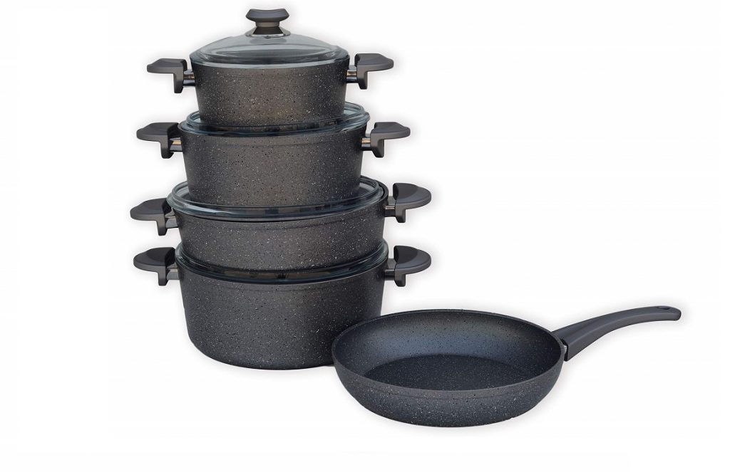 OMS 10pc Granite Cookware Set In Grey – Oms Collection